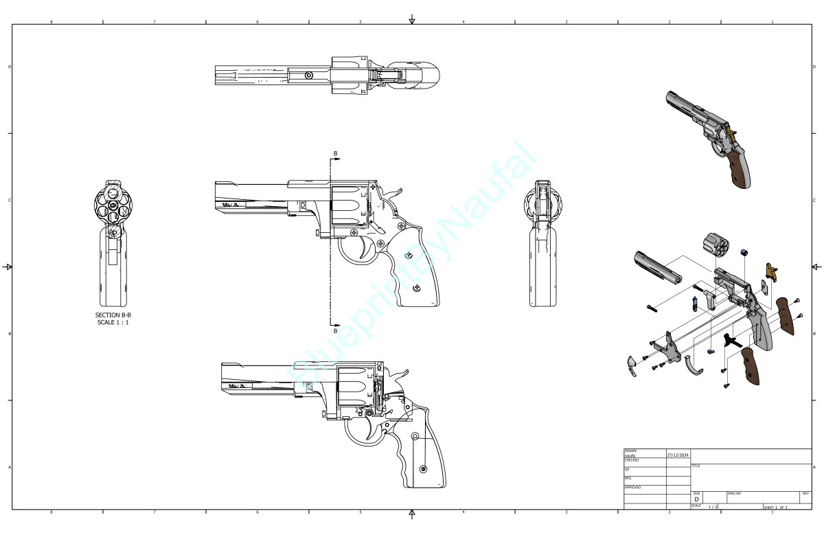 3D Revolver (Student Assignment) – BlueprintByNaufal